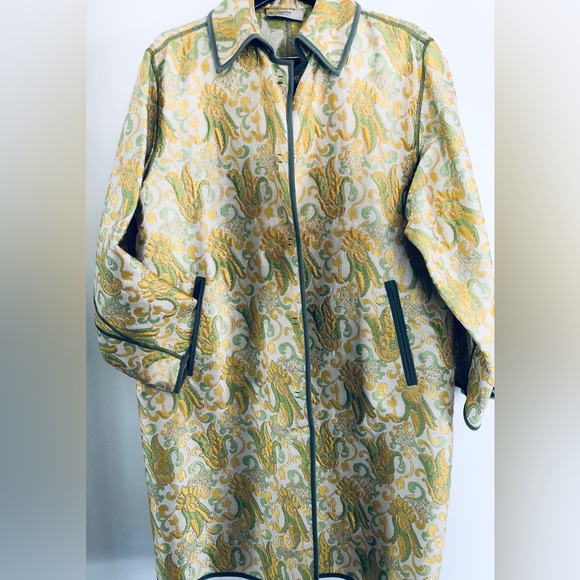 Prada | Jackets & Coats | Prada Metallic Gold Brocade Coat | Poshmark